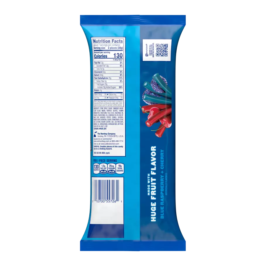 Jolly Rancher Ropes Blue Raspberry & Cherry Candy, 6 oz Inner Pack: 12 ...